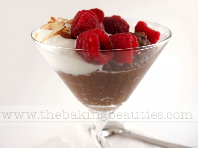 Creamy Chocolate Tapioca Pudding with Raspberries - Faithfully Gluten Free