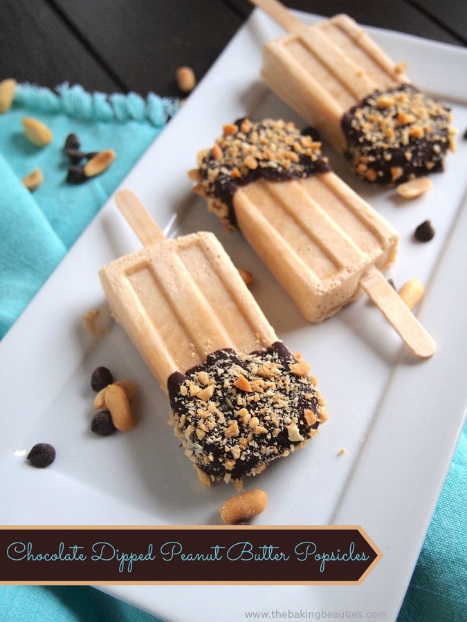 Chocolate Dipped Peanut Butter Popsicles - Faithfully Gluten Free