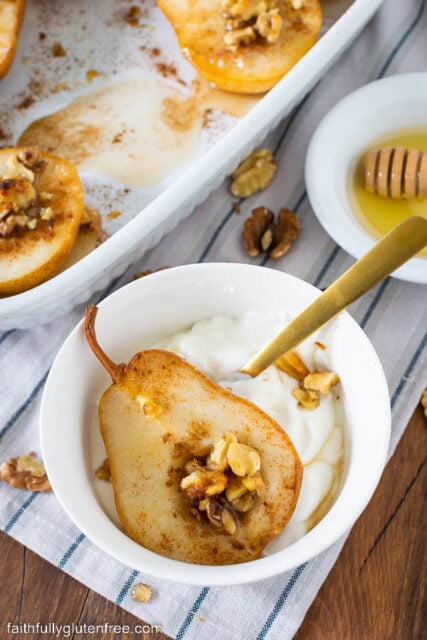 Easy Baked Pears - Faithfully Gluten Free
